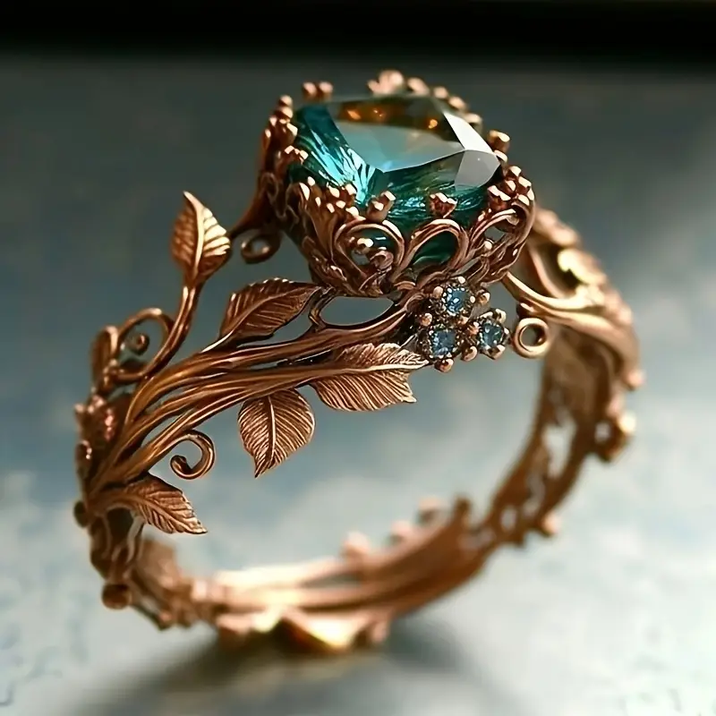 Bague en cristal vert naturel – Elise Bruxelles