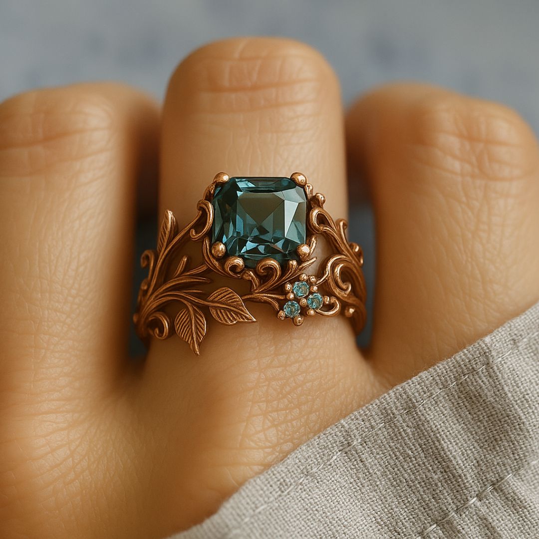 Bague en cristal vert naturel – Elise Bruxelles
